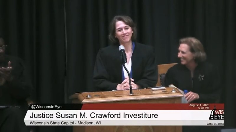 Investiture of Justice Susan M. Crawford - WisconsinEye