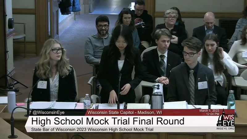 State Bar of Wisconsin 2023 Wisconsin High School Mock Trial Final Round - WisconsinEye