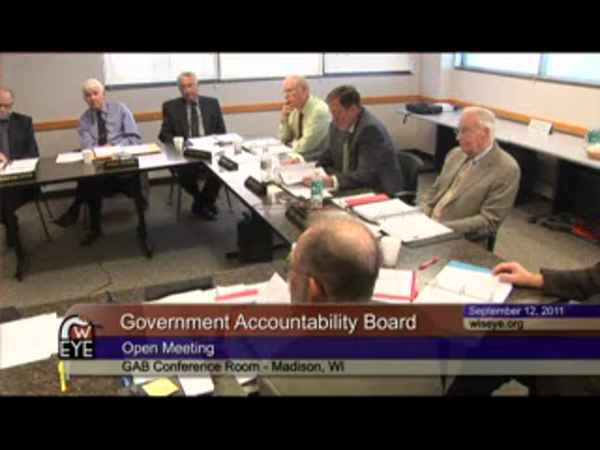Government Accountability Board Meeting (Part 2 of 2) - WisconsinEye