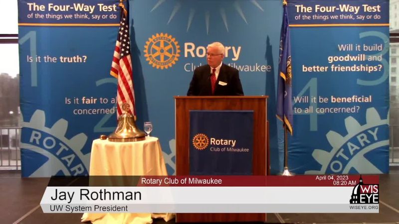 Rotary Club of Milwaukee: UW System President Jay Rothman - WisconsinEye
