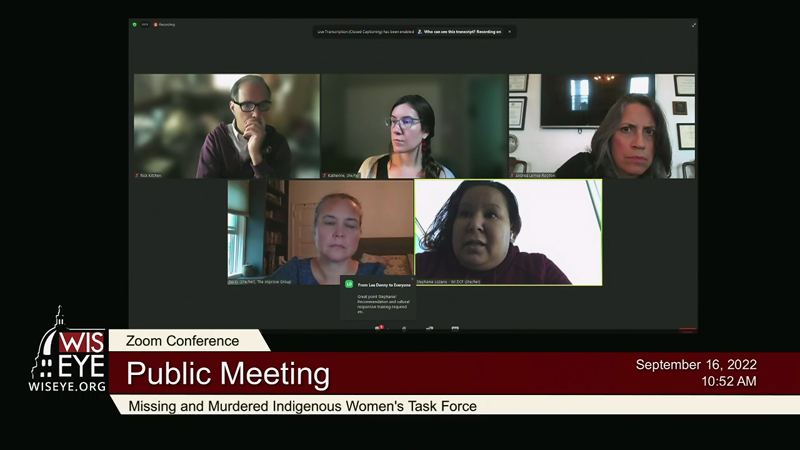 Missing and Murdered Indigenous Women Task Force - WisconsinEye