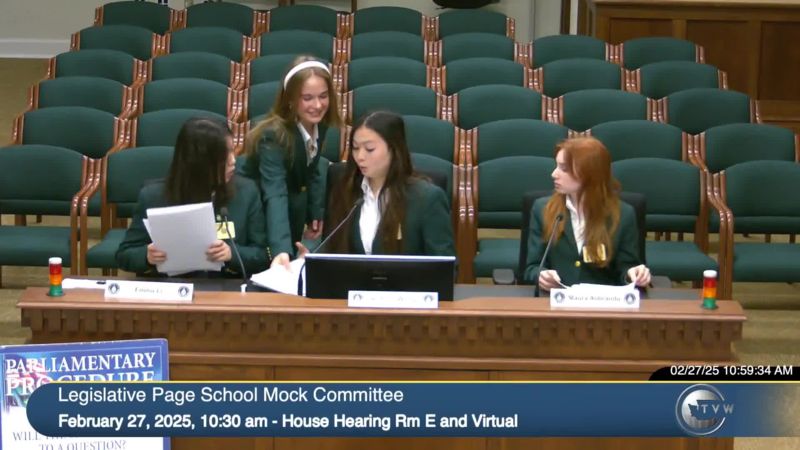 Legislative Page School Mock Committee - TVW
