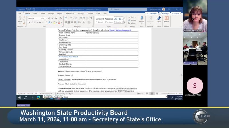 Washington State Productivity Board - TVW