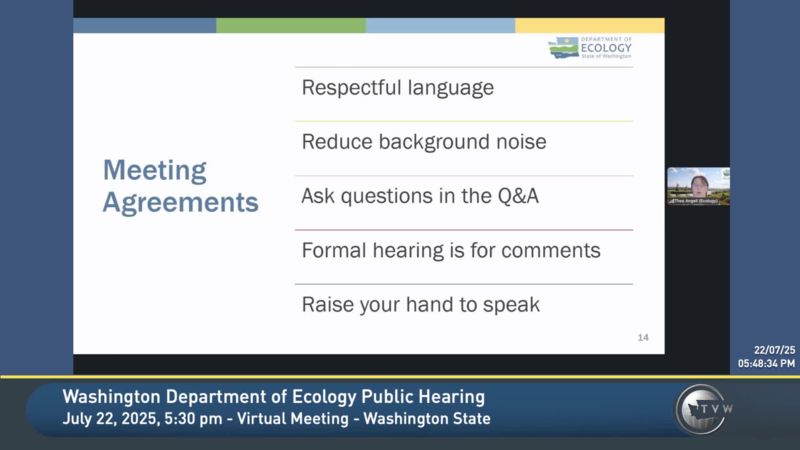 Washington Department of Ecology Public Hearing - TVW