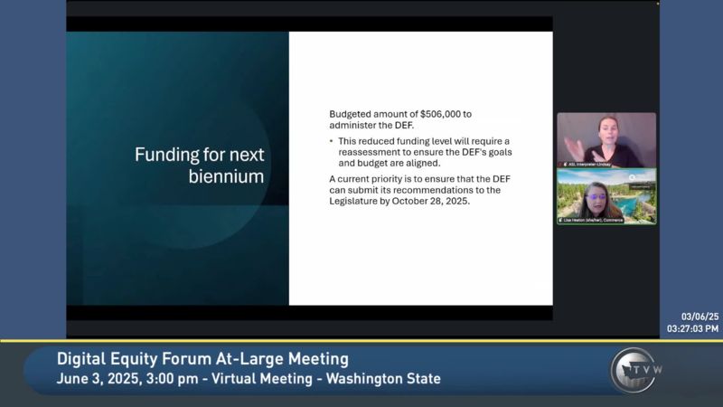 Digital Equity Forum At-Large Meeting - TVW