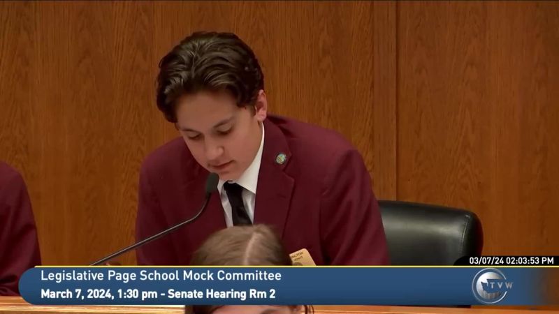 Legislative Page School Mock Committee - TVW