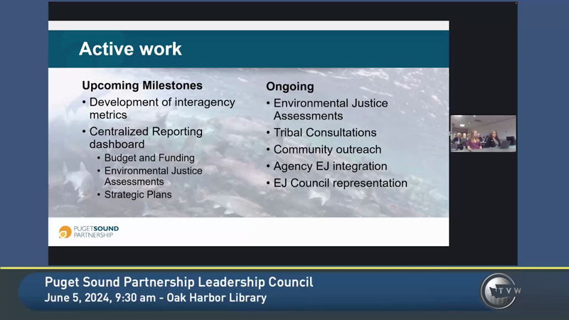 Puget Sound Partnership Leadership Council - TVW Puget Sound Partnership Leadership Council - TVW