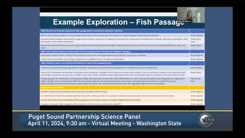 Puget Sound Partnership Science Panel - TVW