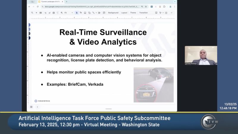 Artificial Intelligence Task Force Public Safety Subcommittee - TVW